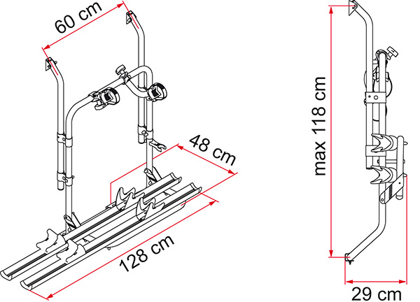 Fiamma 200D 2 Bike Rack, Fiat, Peugeot, Citroen, Mercedes, VW, Ford
